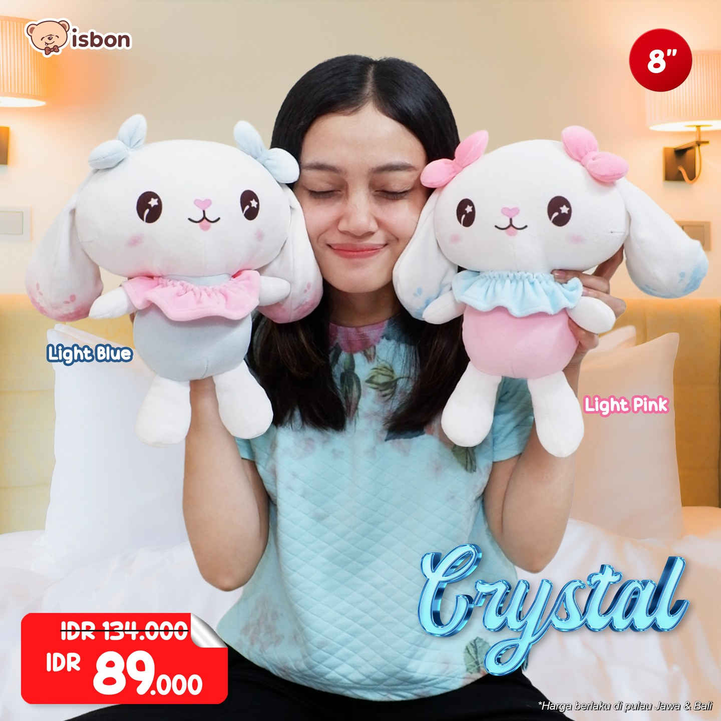 ISTANA BONEKA Kelinci Putih Floopy Crystal